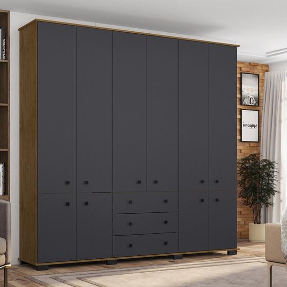 Guarda Roupa Casal 10 Portas 3 Gavetas com pés B22010 Araplac - Guarda ...