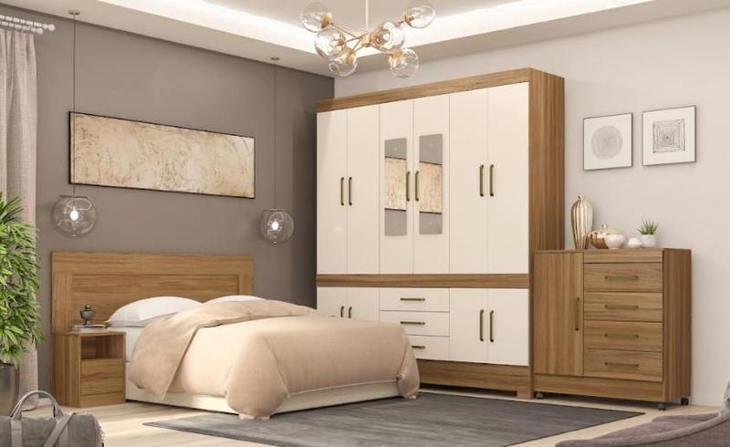 Guarda Roupa Casal 10 Portas New Murano c/ Espelho 83530EL Amendola Off ...