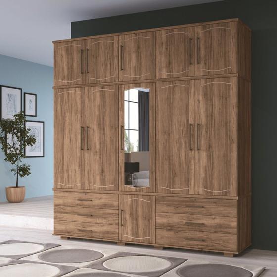 Guarda Roupa Casal 11 Portas 6 Gavetas Londres Triplex Santos Andirá ...