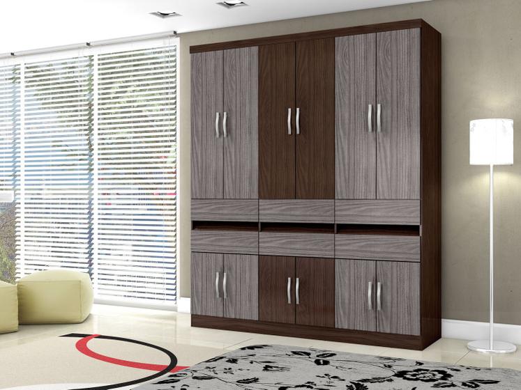 Guarda-roupa Casal 12 Portas 6 Gavetas - Araplac Excellence 1420-61 ...