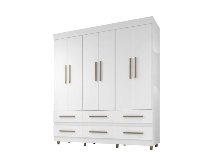 Guarda Roupa Casal 187cm 6 Portas 6 Gavetas 66020 Branco- Araplac ...