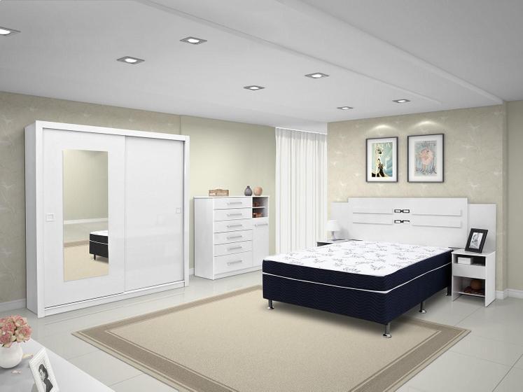 Guarda-Roupa Casal 2 Portas de Correr com Espelho - 2 Gavetas ...