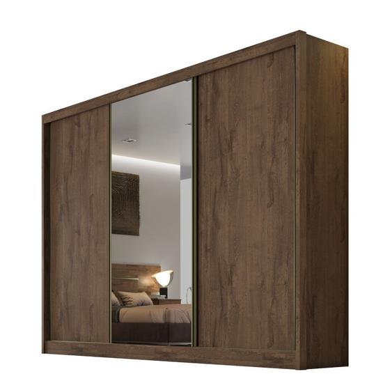 Guarda Roupa Casal 3 Portas 6 Gavetas com 1 Espelho Sollo Plus Novo ...