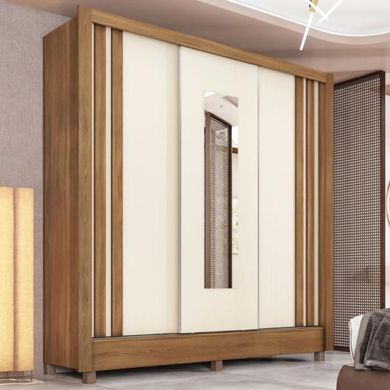 Guarda Roupa Casal 3 Portas Com Espelho e 2 Gavetas Chade - Demóbile ...