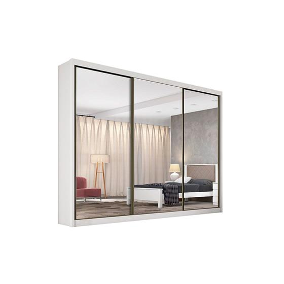 Guarda Roupa Casal 3 Portas de Correr e 8 Gavetas c/3 Espelhos Sollo ...