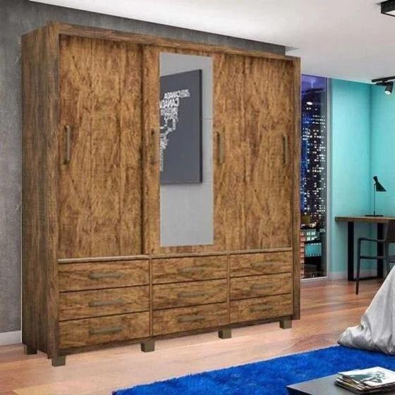 Guarda-roupa Casal 3 Portas e 9 Gavetas com Espelho Anjos Demolição ...