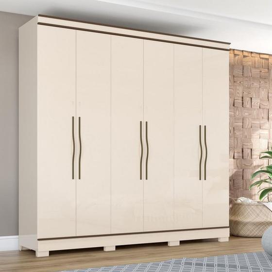 Guarda Roupa Casal 6 Portas 3 Gavetas B358 Briz - Guarda-Roupa / Roupeiro - Magazine Luiza