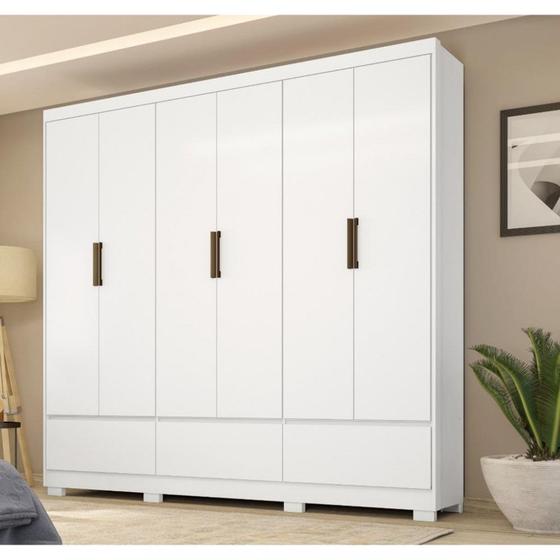 Guarda Roupa Casal 6 Portas 3 Gavetas Himalaia Demobile - Demóbile ...