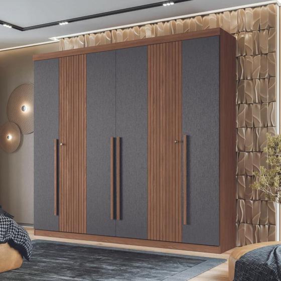 Guarda Roupa Casal 6 Portas 4 Gavetas Ripado Buriti Santos Andirá ...