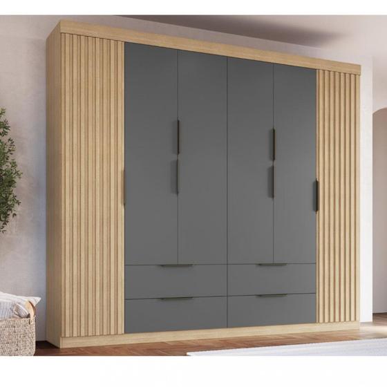 Guarda Roupa Casal 6 Portas 4 Gavetas Ripado Vegas Faimec - Guarda ...