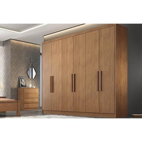 Guarda Roupa Casal 6 Portas e 8 Gavetas Rizon Plus Cumaru - Novo ...