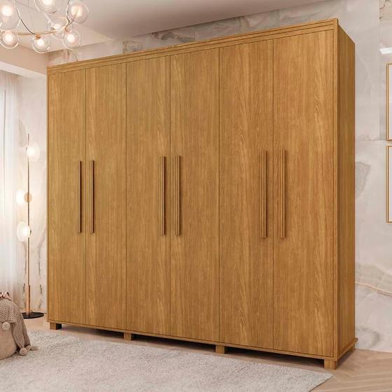 Guarda Roupa Casal 6 Portas Grande Cinamomo Viena Fênix - Guarda-Roupa ...