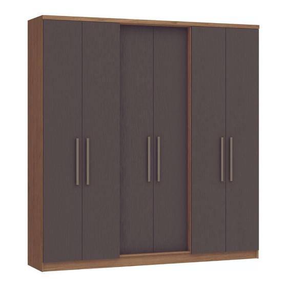 Guarda-Roupa Casal 6P 2G Castro Sonata Macadâmia/Onix - Moveis Castro ...