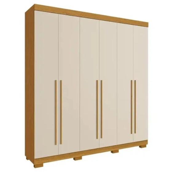Guarda Roupa Casal ACP Ágata 06 Portas 03 Gavetas - Cinamomo/Off White - ACP Móveis - Guarda ...