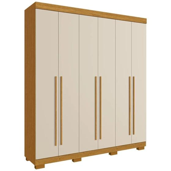 Guarda Roupa Casal ACP Paolla 06 Portas 02 Gavetas - Cinamomo/Off White - ACP Móveis - Guarda ...