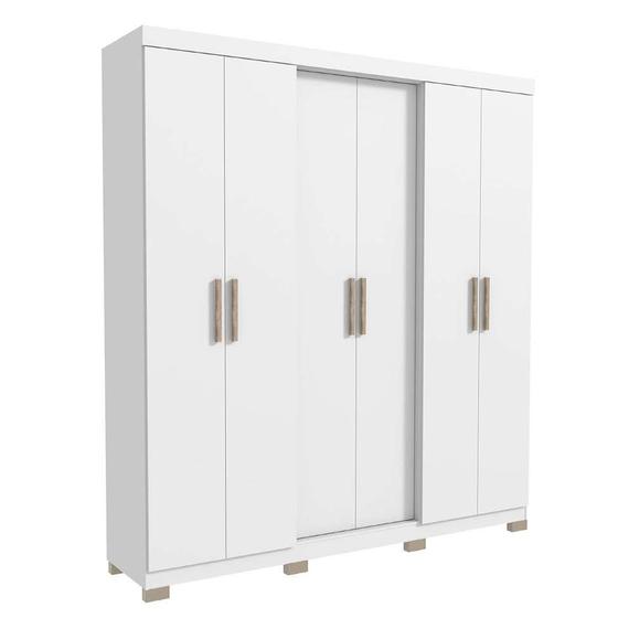 Guarda-Roupa Casal Argos Plus 6 PT 3 GV Branco - Avelan Móveis - Guarda ...