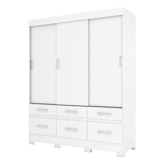 Guarda Roupa Casal BE21 Branco Briz Móveis - Briz Moveis - Guarda-Roupa ...