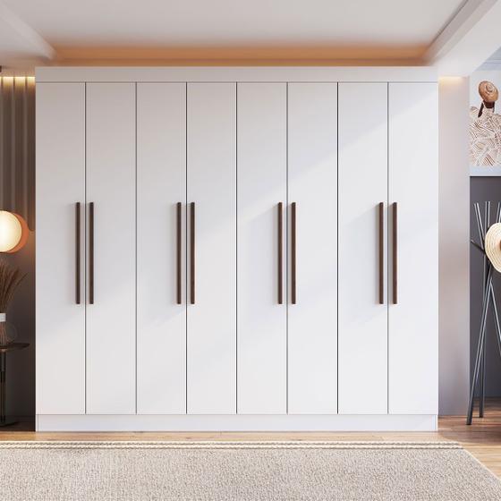 Guarda-Roupa Casal Califórnia 8 Portas 4 Gavetas 100% Mdf Branco ...