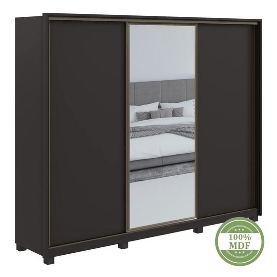 Guarda Roupa Casal com Espelho 3 Portas 6 Gavetas 270cm Spazio Super ...