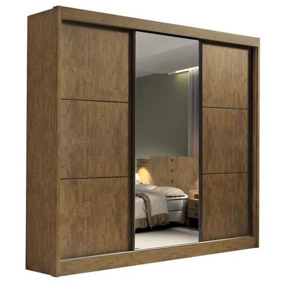 Guarda Roupa Casal com Espelho 3 Portas 6 Gavetas - New Dallas-Ypê - Móveis D'Doro - Guarda ...