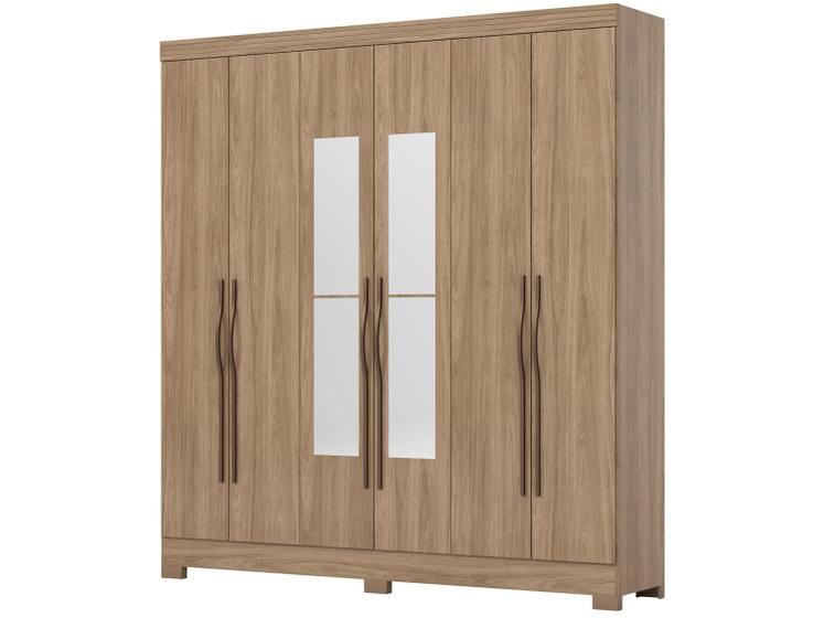 Guarda-roupa Casal com Espelho 6 Portas 2 Gavetas Briz B368 - Guarda ...
