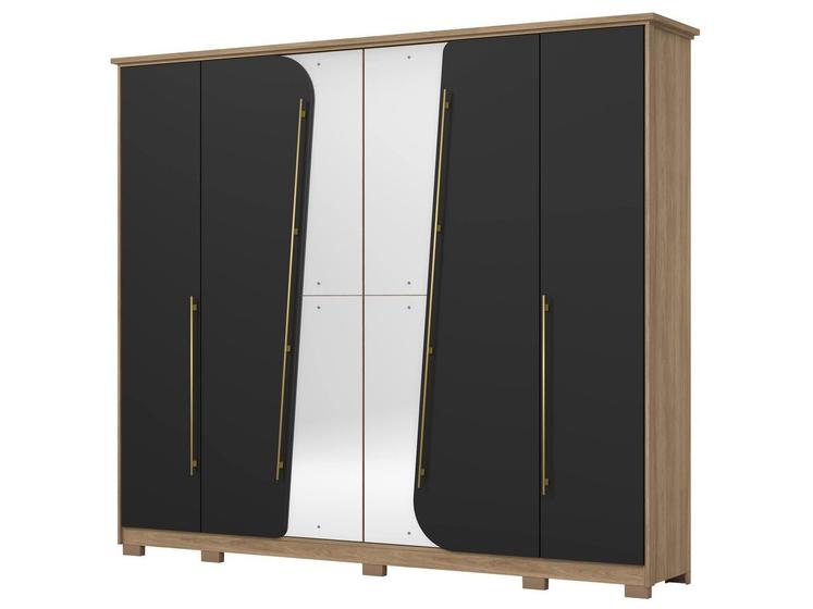 Guarda-roupa Casal com Espelho 6 Portas 6 Gavetas Henn Dubai - Guarda ...