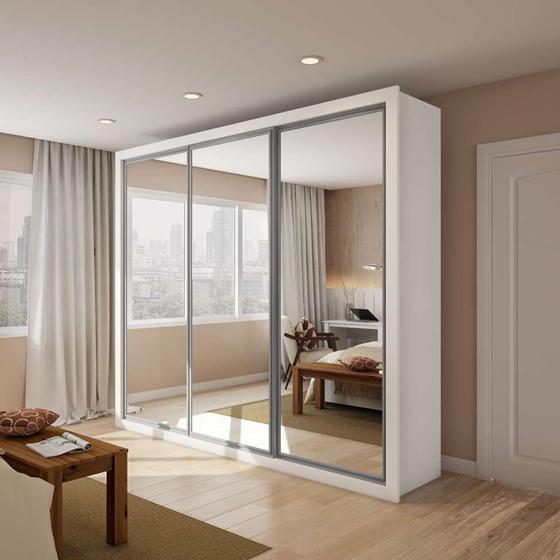 Guarda-Roupa Casal com Espelho Kyoto Top 3 PT 6 GV Branco - Mobly - Guarda-Roupa / Roupeiro ...