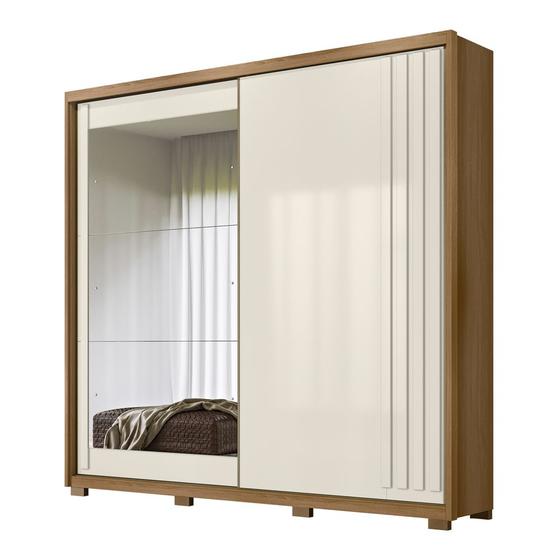 Guarda Roupa Casal Dhara Freijó Off White Com Espelho Moval - Guarda ...