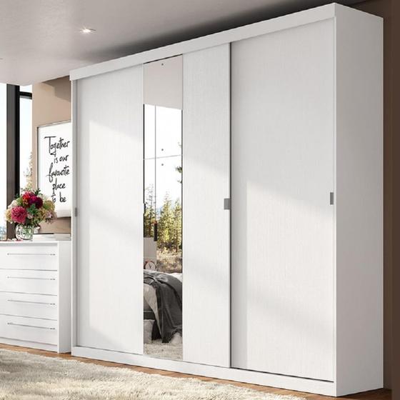 Guarda Roupa Casal Espelho 3 Portas 4 Gavetas Prime Plus Slim Glass THB ...