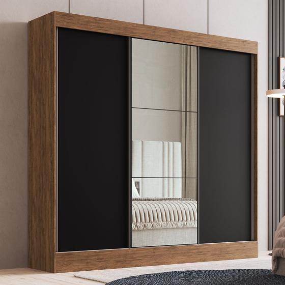 Guarda-Roupa Casal Michigan 3 Portas 4 Gavetas 100% Mdf com Espelho ...