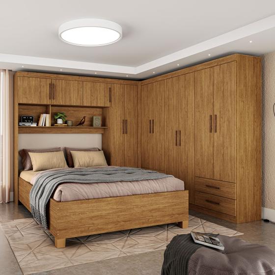Guarda-Roupa Casal Modulado com Cama Hércules 11 Portas 6 Gavetas ...