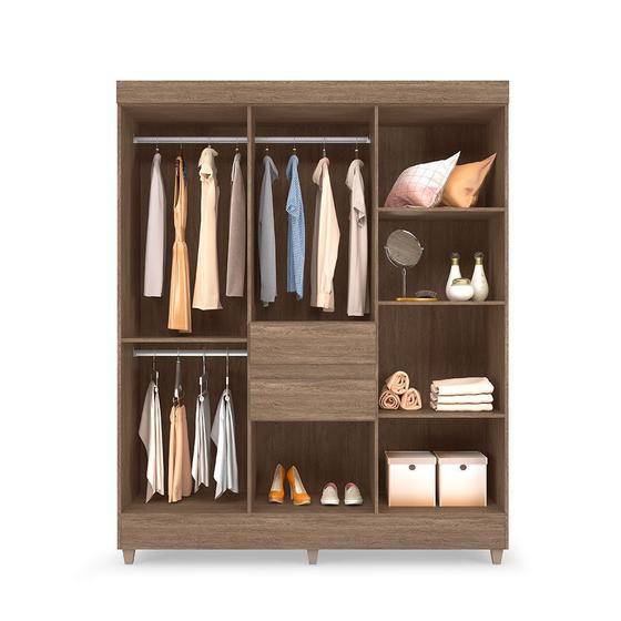 Guarda Roupa Casal Munique 8 Portas Nogal Touch Baby Home Demóbile ...