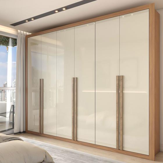 Guarda-Roupa Casal Severo 6 Portas 6 Gavetas Cinamomo/Off White - Panorama Móveis - Guarda-Roupa ...