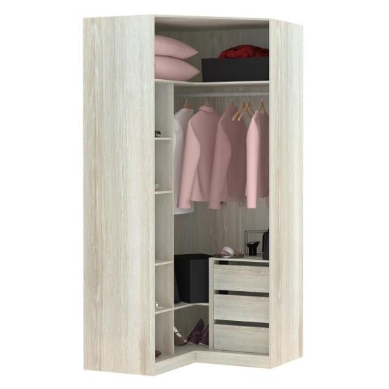 Guarda Roupa Closet Sem Porta Canto Diagonal 111,8cm Prime Plus ...