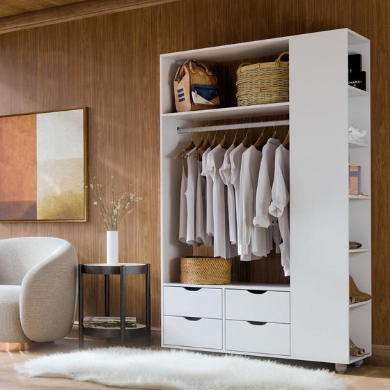 Guarda Roupa Closet Solteiro Com 4 Gavetas E 6 Nichos Smart - Mobili ...