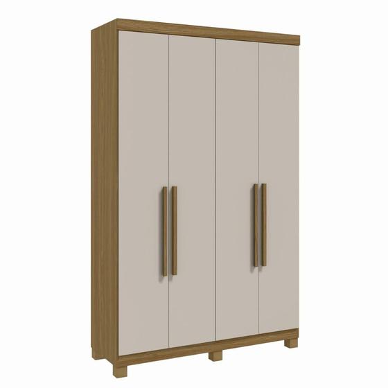 Guarda Roupa Com 4 Portas Paranoá MDF Móveis Rimo Marrom Off White ...