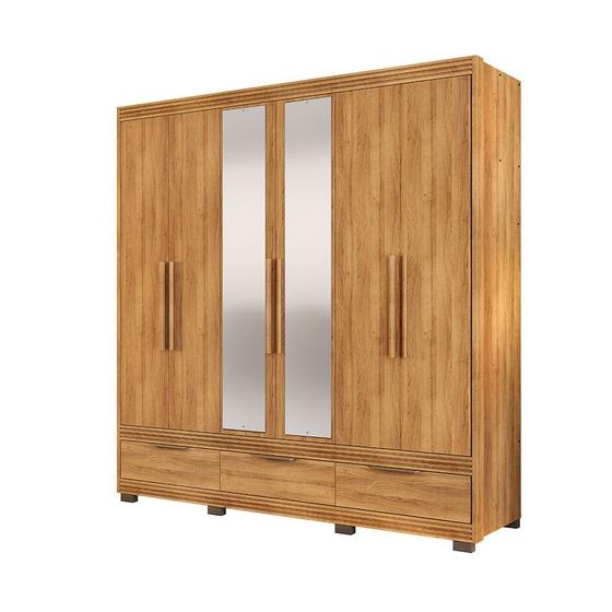 Guarda Roupa com 6 portas 5 gavetas Com Espelho Monarca DJ Móveis - Guarda-Roupa / Roupeiro ...