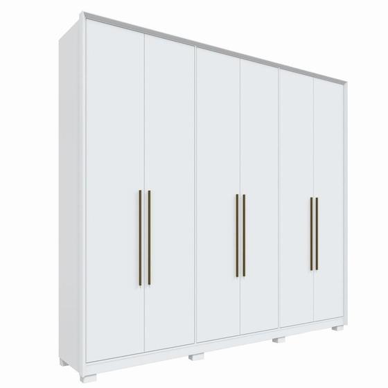 Guarda Roupa Com 6 Portas e 6 Gavetas Itaparica MDF Móveis Rimo Branco ...