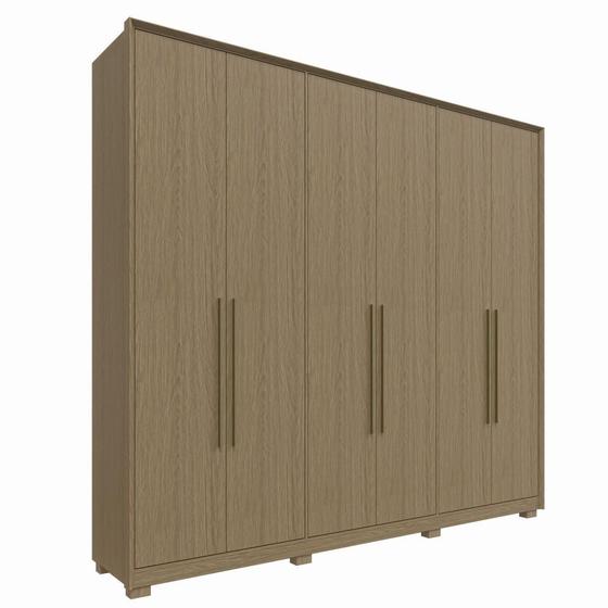 Guarda Roupa Com 6 Portas Itaparica MDF Móveis Rimo Marrom - Guarda ...