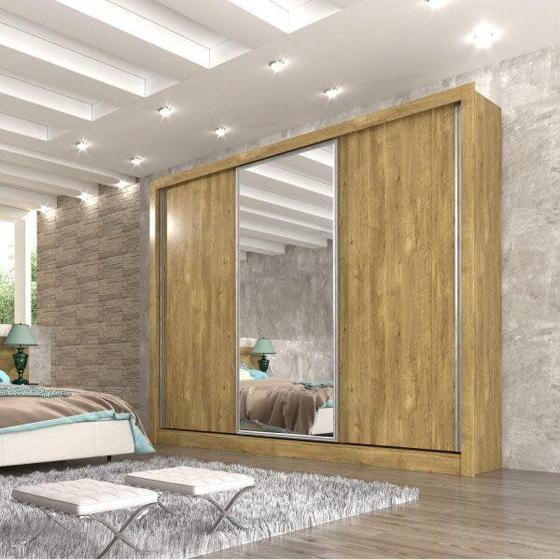 Guarda-Roupa com Espelho 3 Portas de Correr Dubai Tcil Móveis - Guarda ...