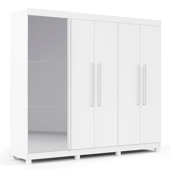 Guarda Roupa Com Sapateira Espelhado Diamante Gelius Branco - Guarda ...