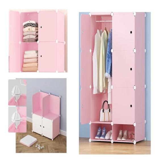Guarda Roupa Compacto Cabideiro Sapateira Armario Organizador Arara ...