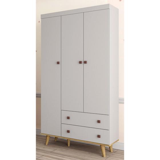 Guarda Roupa de Bebê 3 Portas 2 Gavetas Fernanda Carolina Baby - Guarda ...