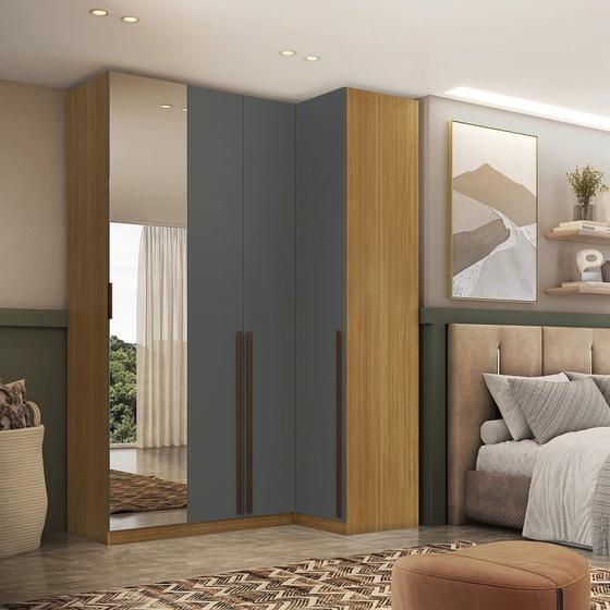 Guarda-roupa de Canto Reto 4 Portas Espelho Altezza Trend - Belmax ...