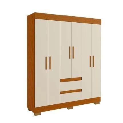 Guarda Roupa de Casal ACP Maya 6 Portas com Pés - Cinamomo/Off White - ACP Móveis - Guarda-Roupa ...