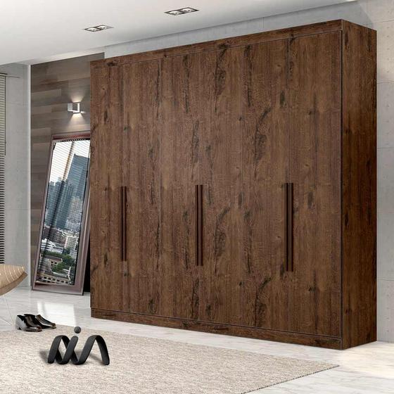 Guarda Roupa De Casal Grande 6 Portas Jacarandá New Monumental Zanzini ...