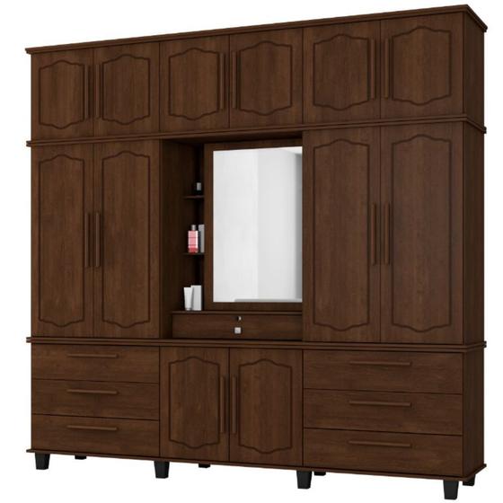 Guarda Roupa Diamante Capelinha 12 portas e 7 gavetas - Noce ...