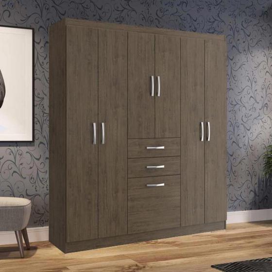 Guarda-roupa Doripel Cancun 7000 6 Pts Tx Amarula - Guarda-Roupa ...