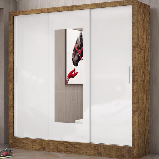 Guarda-Roupa Dubai Com Espelho Demolição/Branco Carioca Móveis - Guarda ...