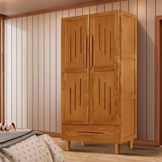 Guarda Roupa Em Madeira Maciça Pequeno 2 Portas Imbuia Doyle Shop Jm ...